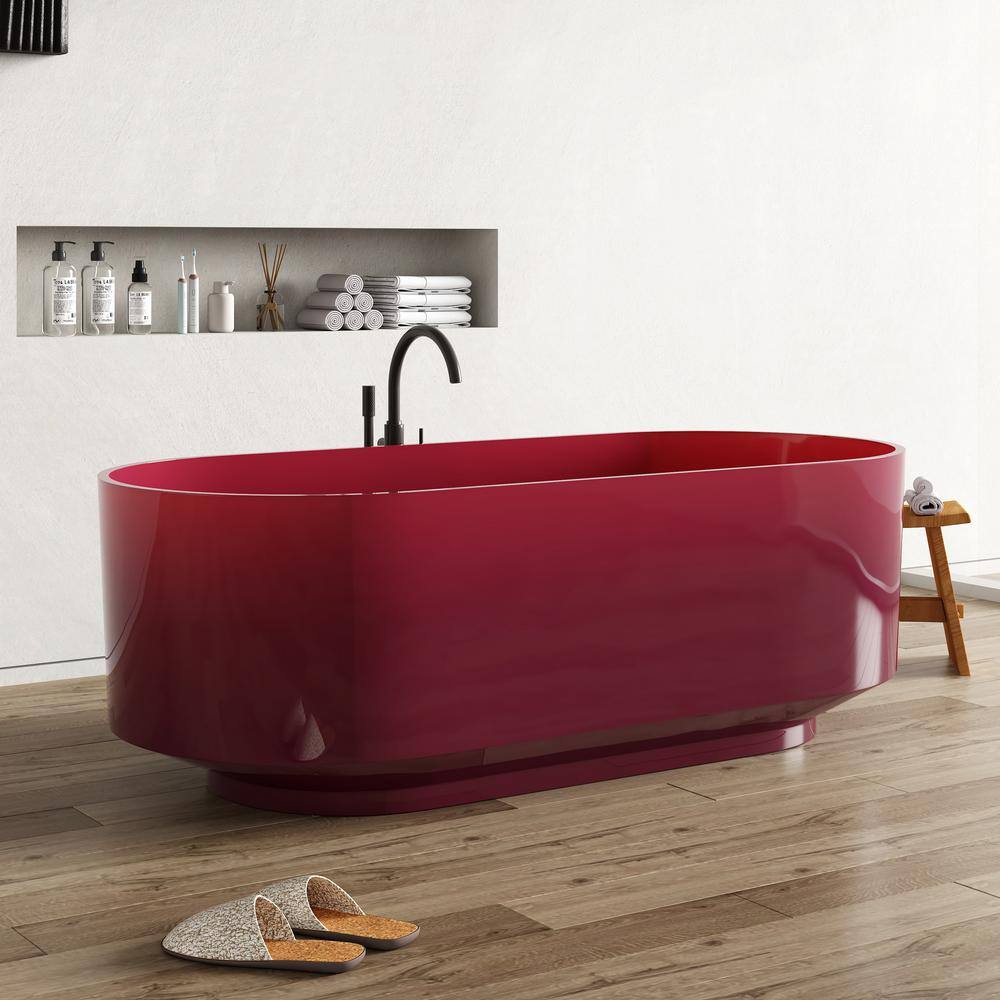 MEDUNJESS 67 in. x 29.5 in. Stone Resin Solid Surface Flatbottom ...