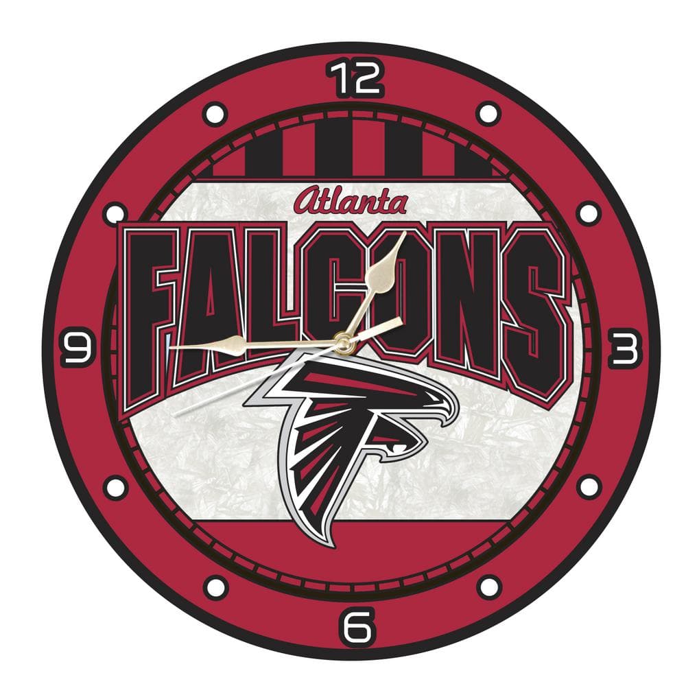 The Memory Company NFL-12 in. Falcons Art Glass Clock NFL-AFA-274 - The ...