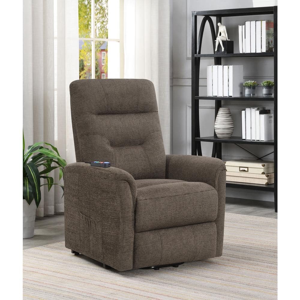 Coaster Henrietta Power Lift Recliner with Storage Pocket Brown 609404P ...
