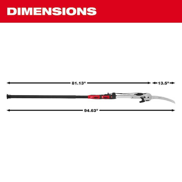 Milwaukee 1-1/4 in. Cut Capacity, Fiberglass/Telescoping Pole 16 ft ...