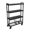 Atlantic 4-Tier Steel Cart System Wide in Black 23350332 - The Home Depot