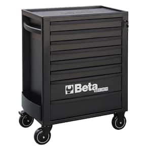 Beta RSC24 Heavy Duty 29 in. Wide Gray Steel Rolling Tool Box, 7-Drawers, Ball Bearing Slides, 5 ...