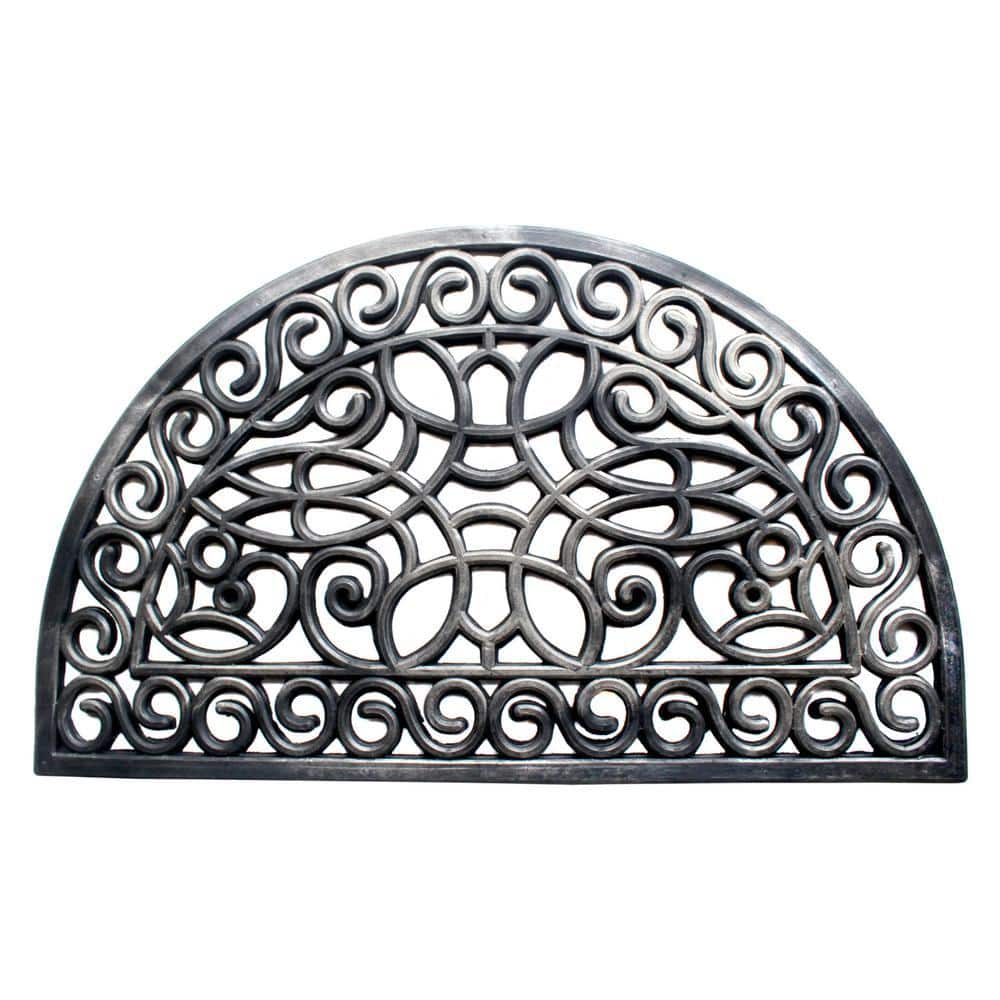 RugSmith Moulded Trellis Half-round Rubber Nickel 18in. x 30in. Rubber ...