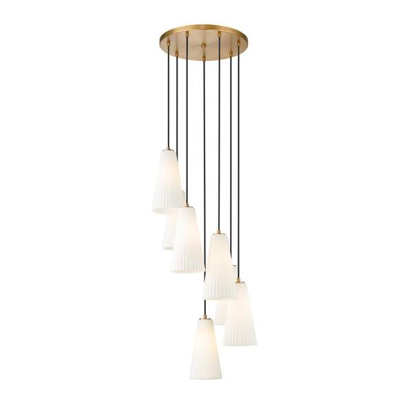 Farrell 7-Light in Modern Gold Chandelier with no bulbs included 3043P7 ...