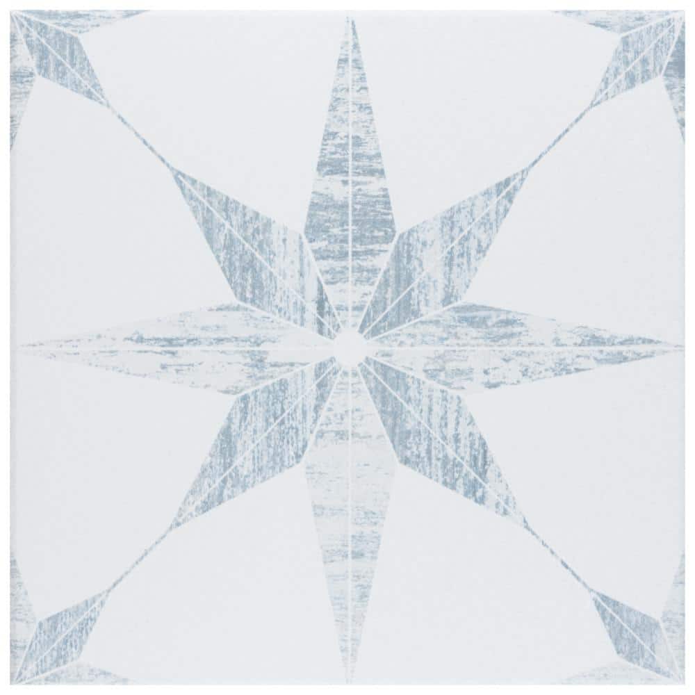 Merola Tile Cassis Stella White 9-3/4 in. x 9-3/4 in. Porcelain Floor ...