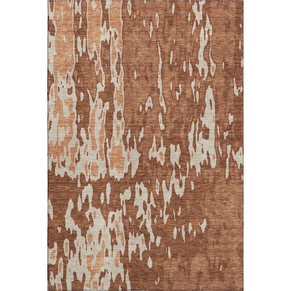 Addison Rugs Mayfield Premium Machine Washable Abstract AMF957 Paprika ...