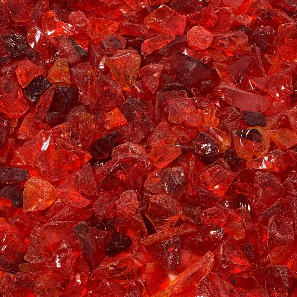 Margo Garden Products 1/2 in. 25 lb. Medium Red Landscape Fire Glass ...