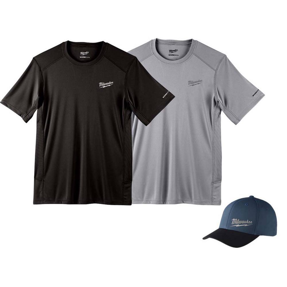Milwaukee Men's Large Black and Gray WORKSKIN Light Weight Performance ...