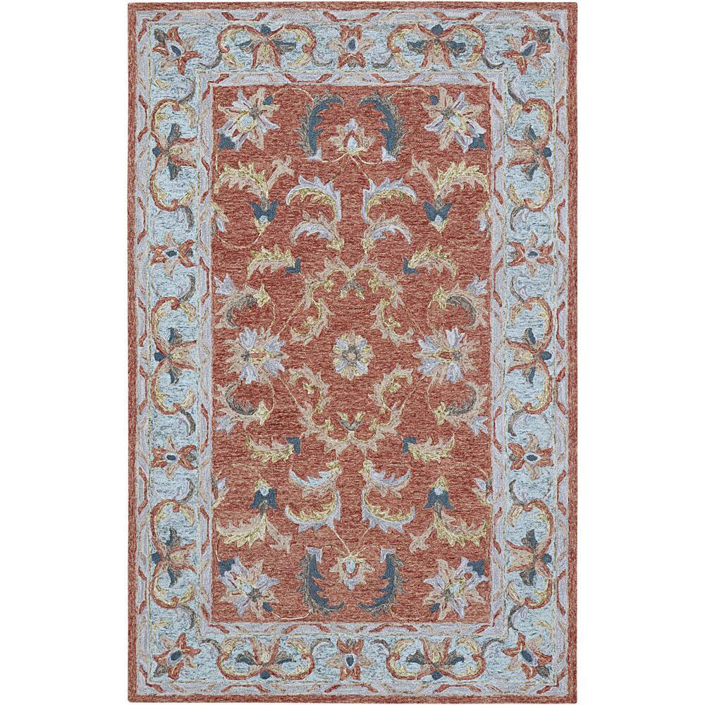 D1717 Rust 5 ft. x 8 ft. Hand Tufted Persian Transitional Wool Area Rug ...
