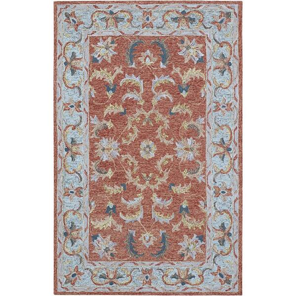 D1717 Rust 5 ft. x 8 ft. Hand Tufted Persian Transitional Wool Area Rug ...