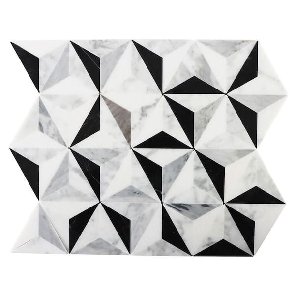 Ivy Hill Tile Phantom Tuxedo Black 4 in. x 0.39 in. Polished Marble ...