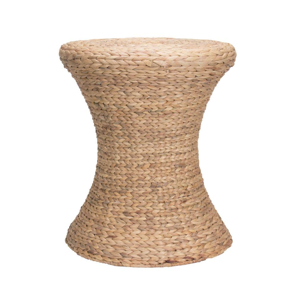 HOUSEHOLD ESSENTIALS 18 in. Natural Round Handwoven Water Hyacinth ...