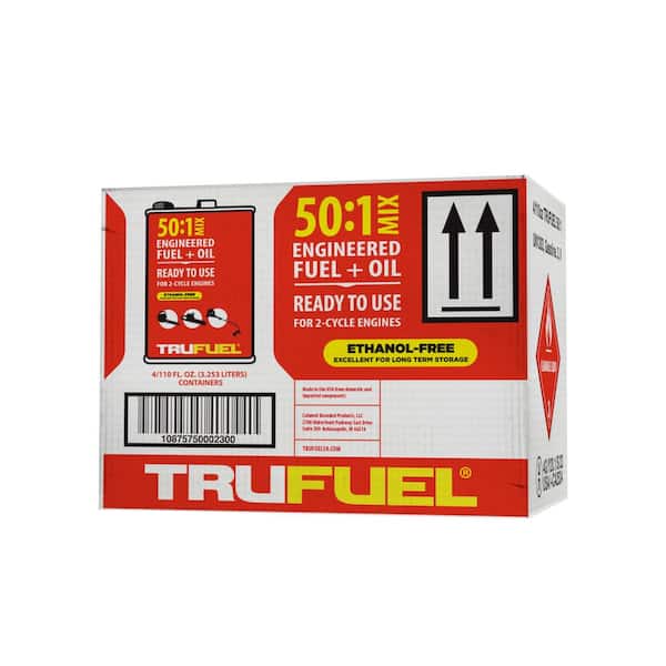 TruFuel 2-Cycle 50:1 Pre-Mixed Fuel and Oil 110 oz. (4-Pack) 6525606 ...