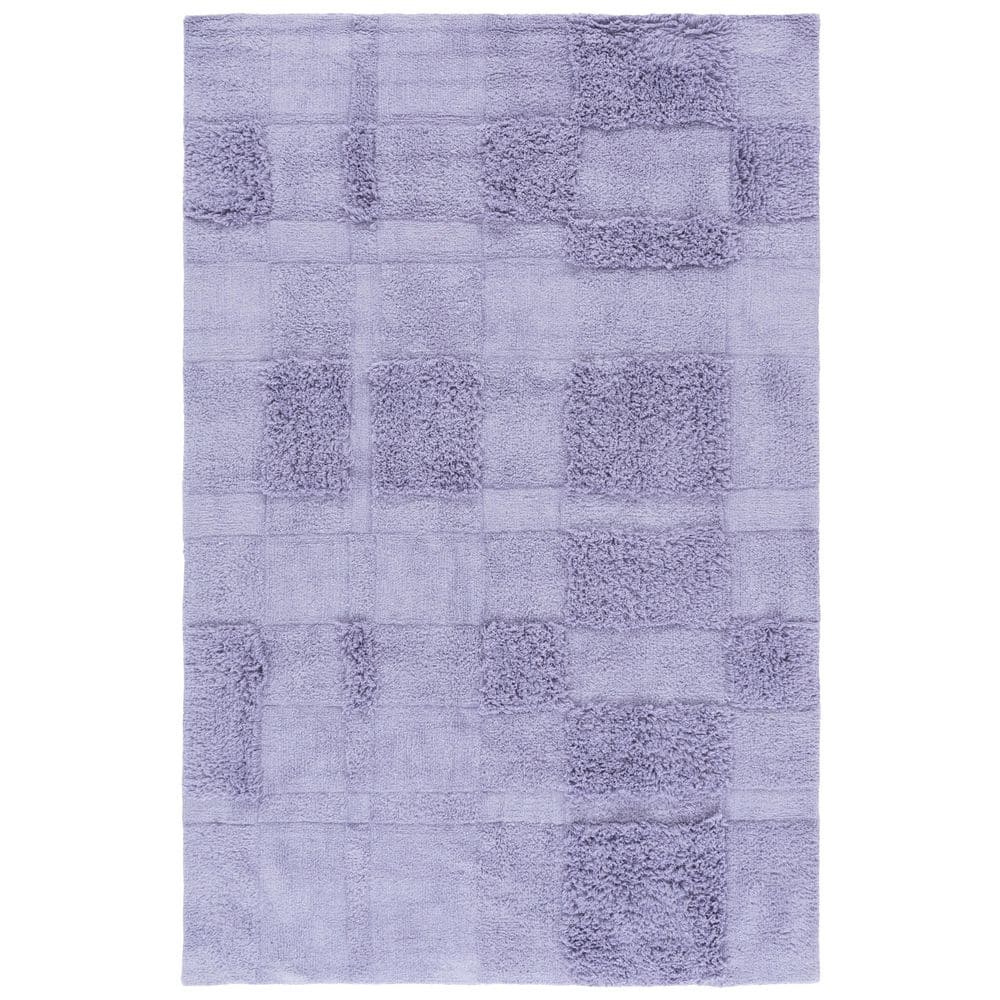 SAFAVIEH Easy Care Lilac 4 ft. x 6 ft. Machine Washable High-Low Solid ...