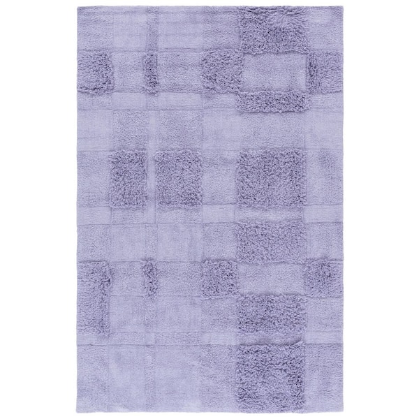 SAFAVIEH Easy Care Lilac 5 ft. x 8 ft. Machine Washable High-Low Solid ...