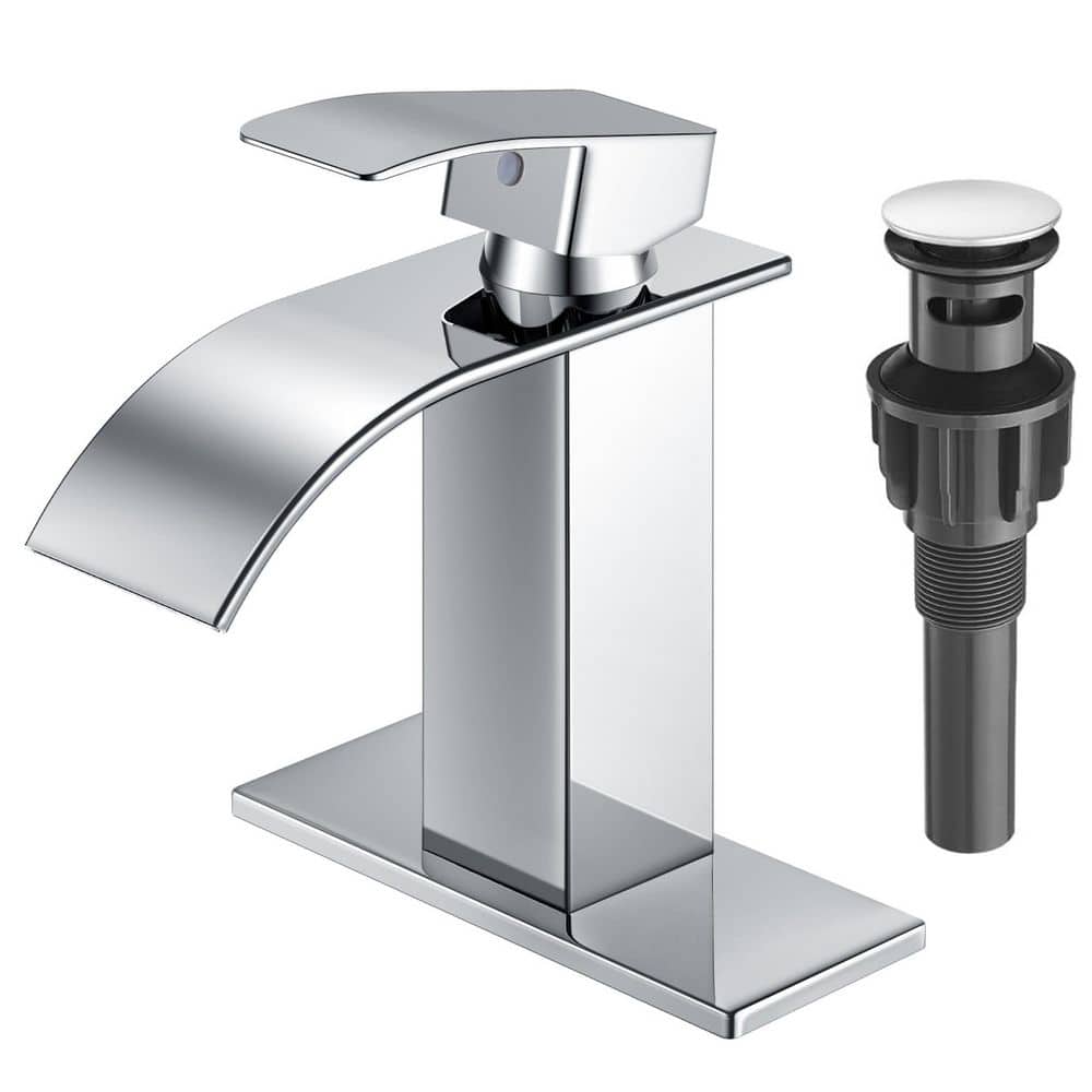 MTTCLE Single Handle Waterfall Spout Single Hole Bathroom Faucet with ...