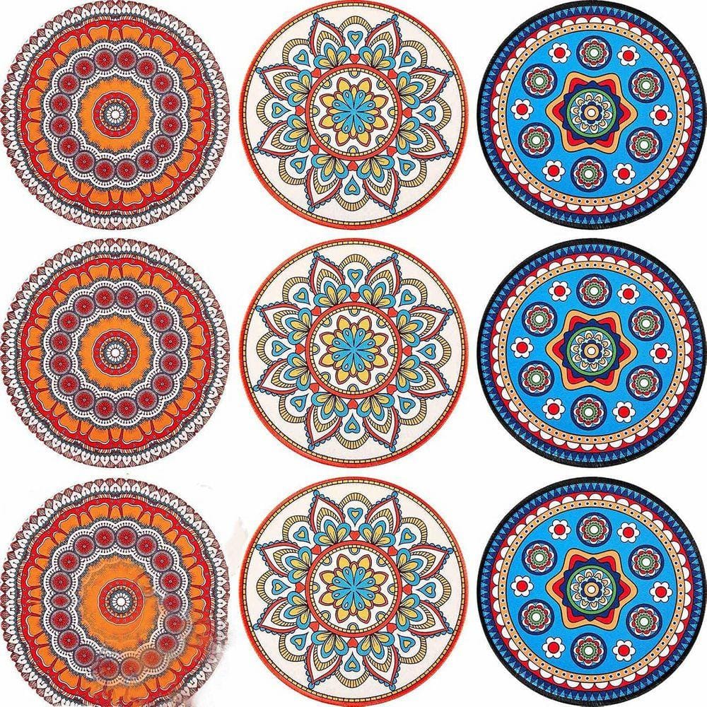 6 Pieces Boho Rubber Cork Plant Mats YNLIN186 - The Home Depot