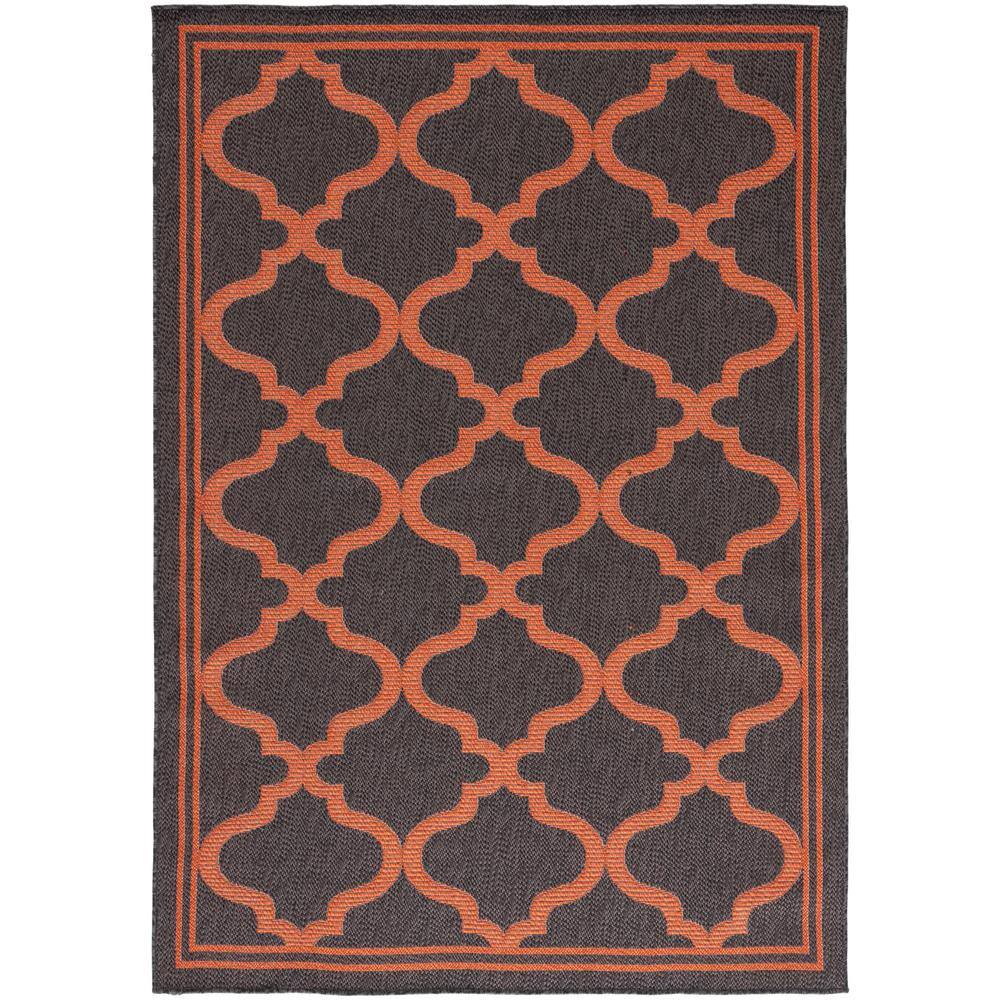 SAFAVIEH Bermuda Charcoal/Rust Doormat 3 ft. x 5 ft. Border Trellis ...