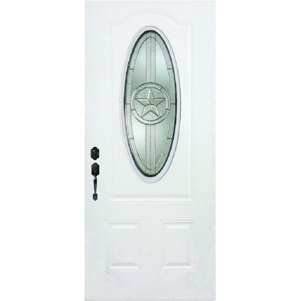 Steves & Sons 36 in. x 80 in. Element Series Lone Star 3/4 Oval Lite ...