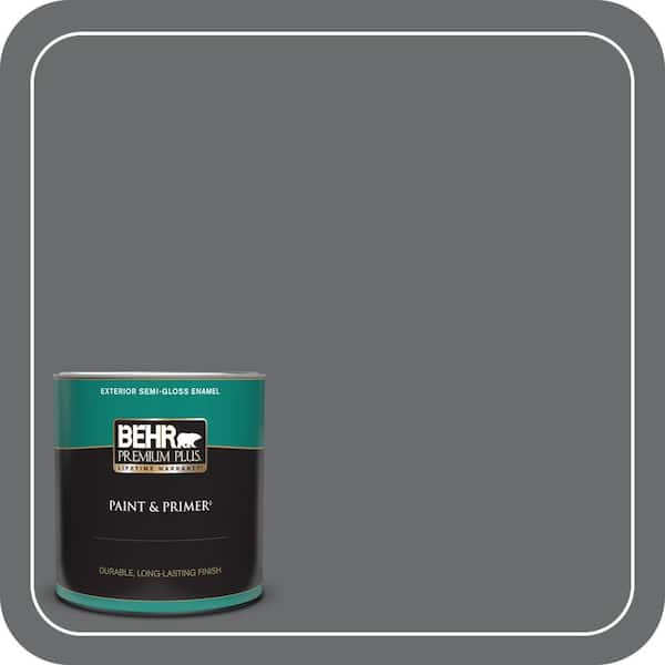 BEHR PREMIUM PLUS 1 qt. #770F-5 Dark Ash Semi-Gloss Enamel Exterior ...