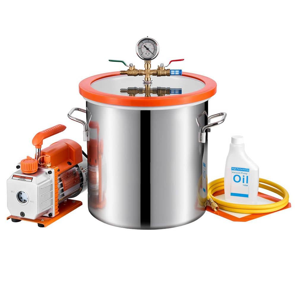 SKYSHALO 5 Gal. Vacuum Chamber with Pump, Stainless Steel Degassing ...