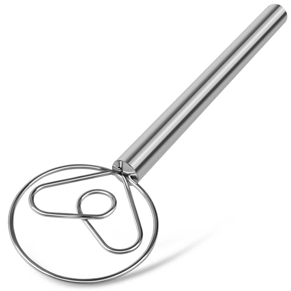 Danish Dough Whisk with Stainless Steel Hook Dutch Style Bread Mixer ...