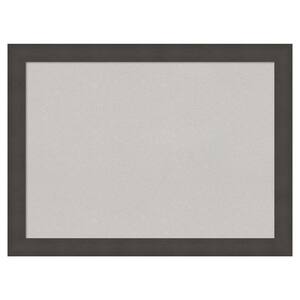 Amanti Art Brushed Pewter Framed Grey Corkboard 32 in. x 24 in Bulletin ...