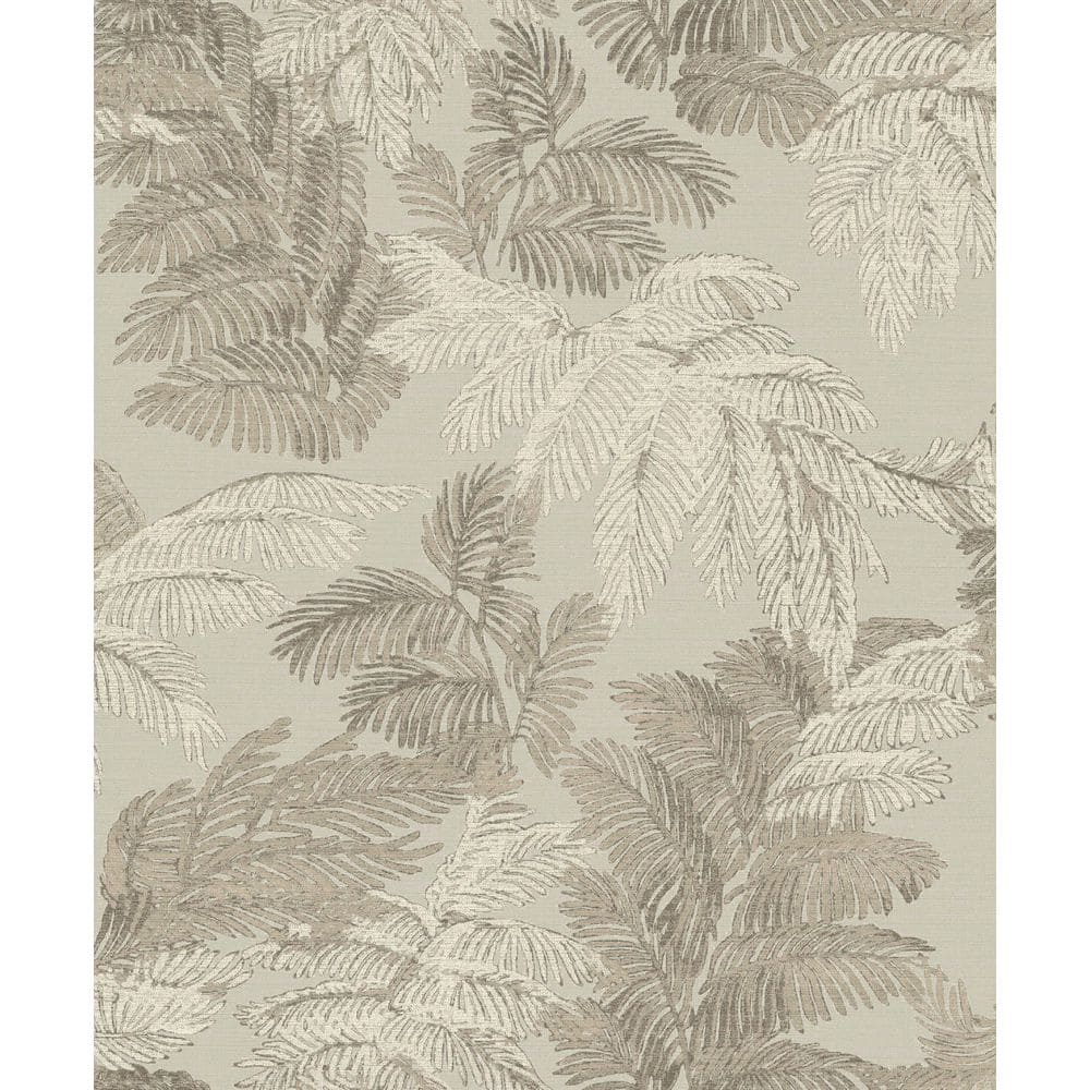 Italian Style Bronze Palm Leaf Design Sheen Finish Vinyl on Non-Woven ...