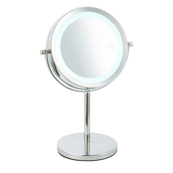 Home Basics 7 in. W x 7 in. H Framed Round Bathroom Vanity Mirror in ...