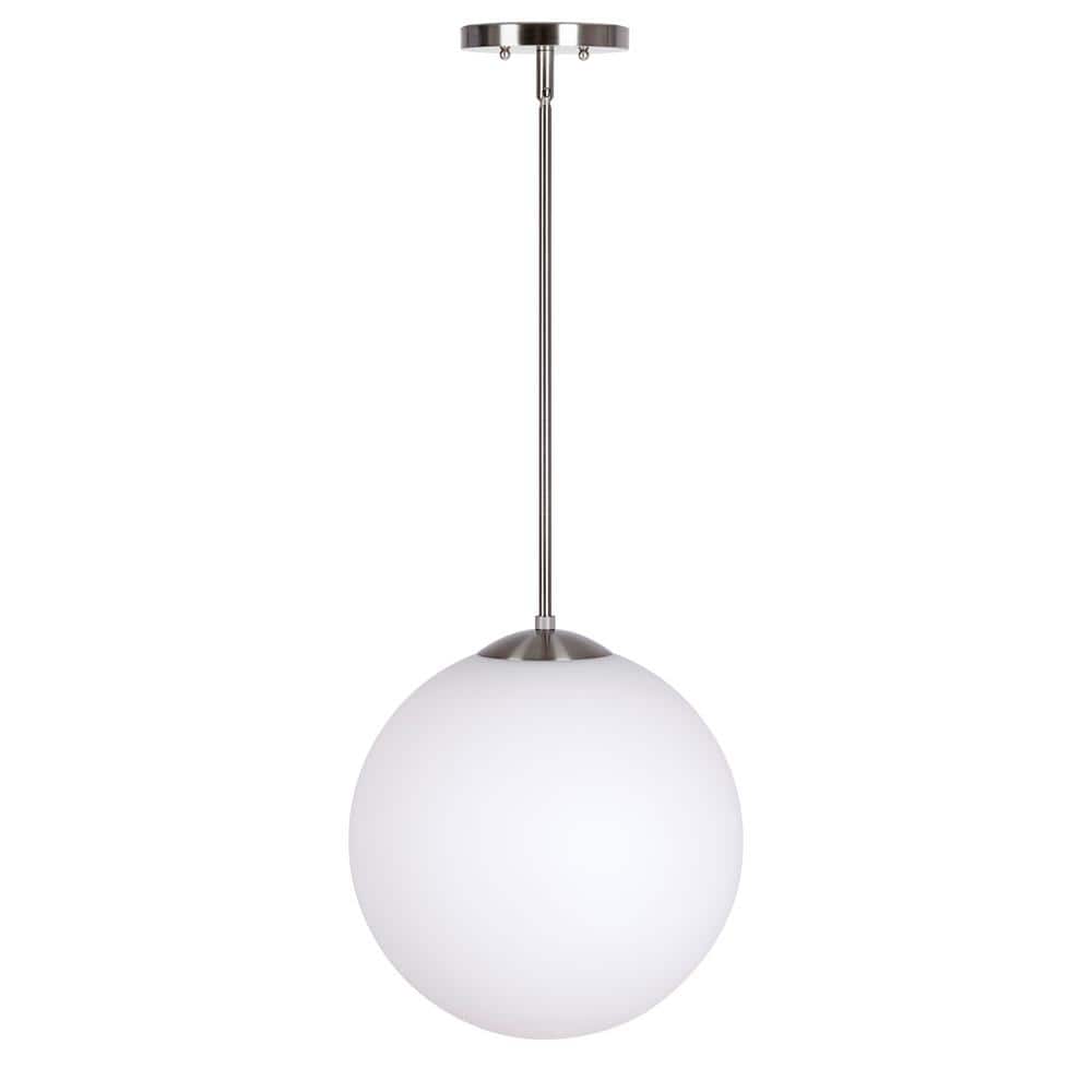 FORTE LIGHTING INC Selene 1-Light Brushed Nickel Pendant with Satin ...