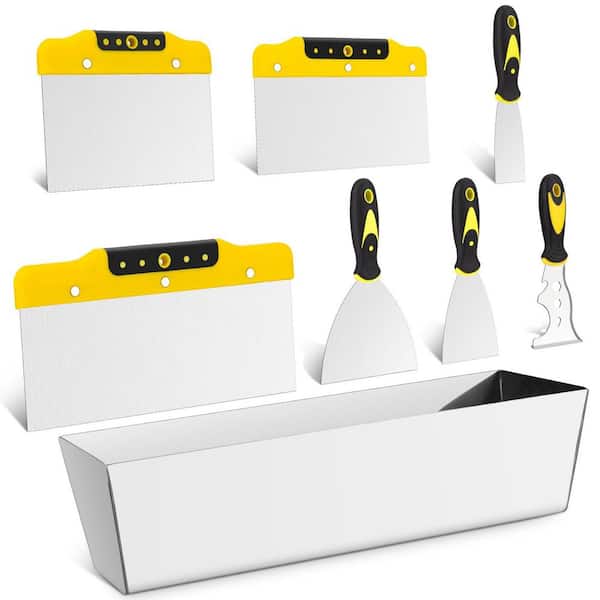 Laybus 8 Piece Stainless Steel Drywall Knife Set Includes Putty Knife ...