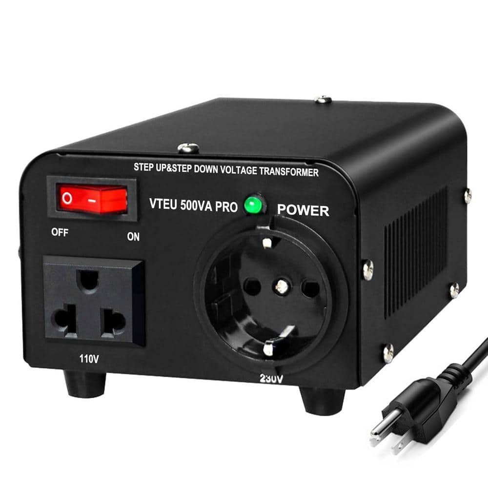 Lukyamzn EU-500W Voltage Transformer Power Converter with US Power Cord, Step Up/Down Converter ...