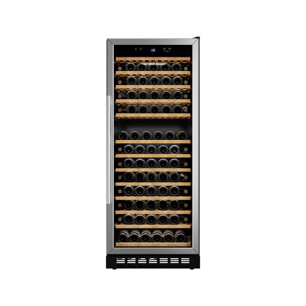 Hamilton Beach 26.8 in. Single Zone 155 Bottle Beverage and Wine Cooler ...