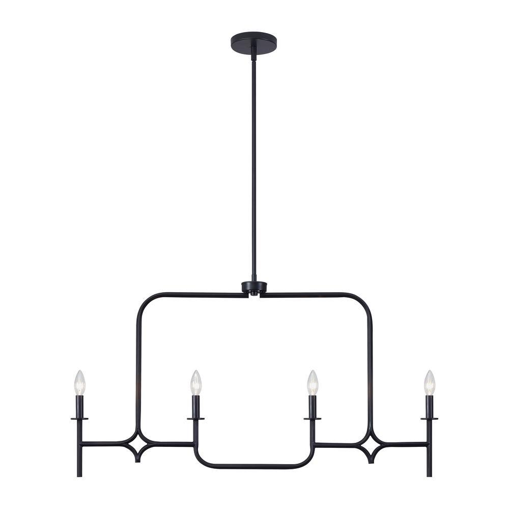 Kawoti 4 Light Black Transitional Candlestick Kitchen Island Pendant
