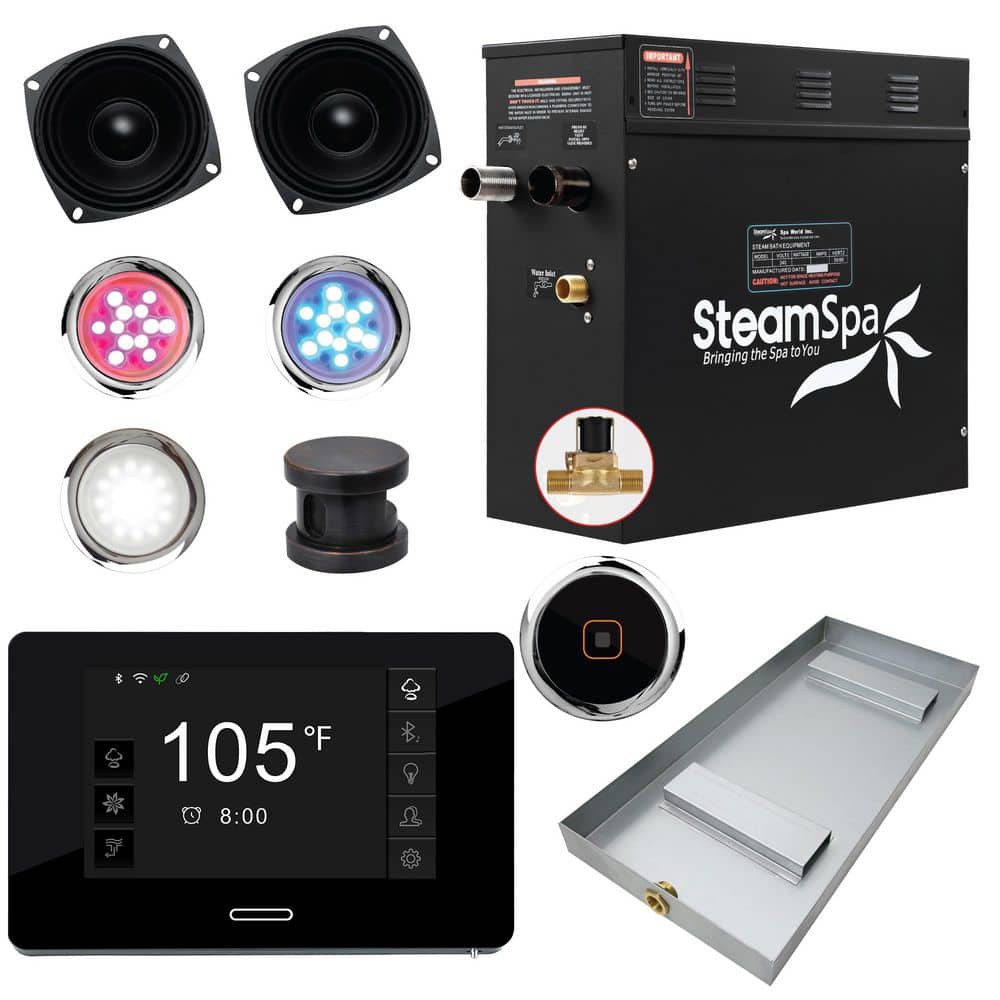 SteamSpa Black Series 4.5kW Steam Bath Generator with Wireless ...