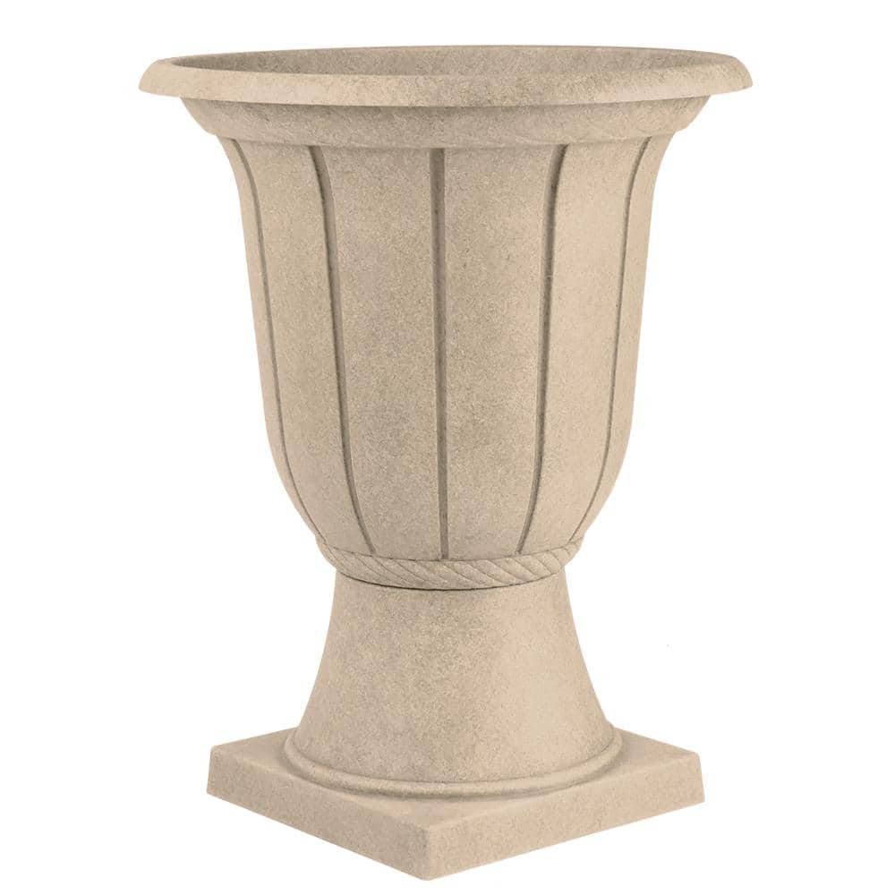 CHG CLASSIC HOME & GARDEN 16 in. Parkway Urn Alabaster Wash Resin ...