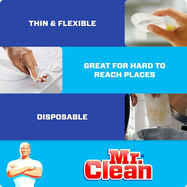 Mr. Clean Thin Sheets Magic Eraser Scouring Sponge Wipes 16 Count 003077202515 The Home Depot