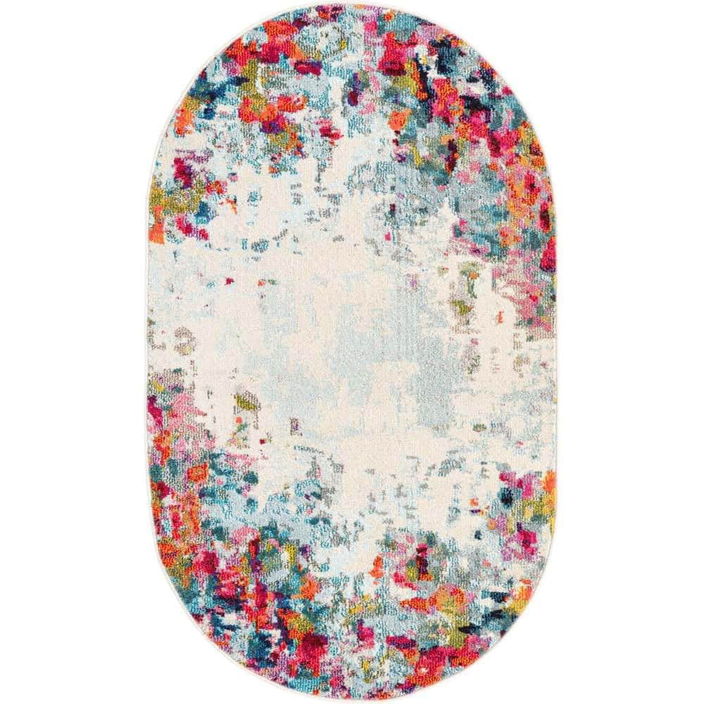 Unique Loom Chromatic Joyous Multi 3 ft. 3 in. x 5 ft. 3 in. Area Rug ...