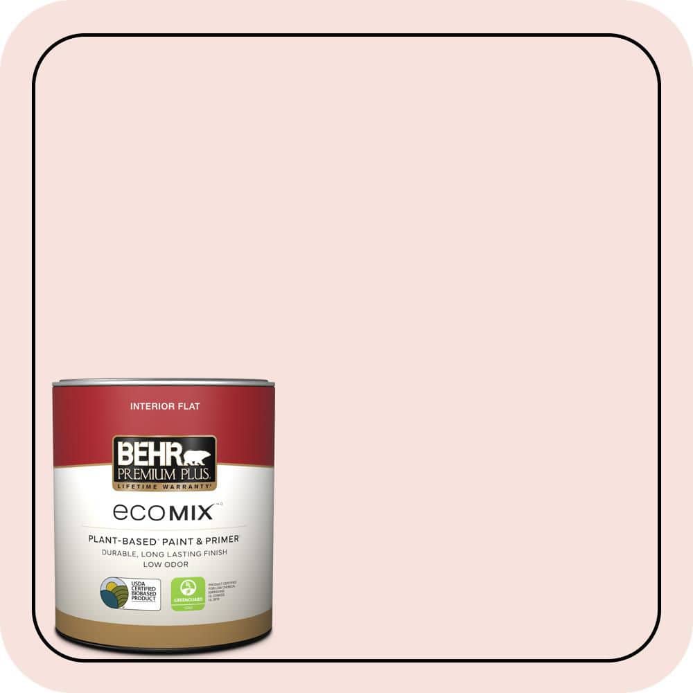 BEHR PREMIUM PLUS 1 qt. #180C-1 Paris White Flat EcoMix Plant-Based ...