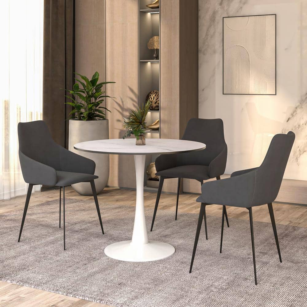 Reviews for Leisuremod Bristol Dining Table 35 in. Round MDF Wood in ...