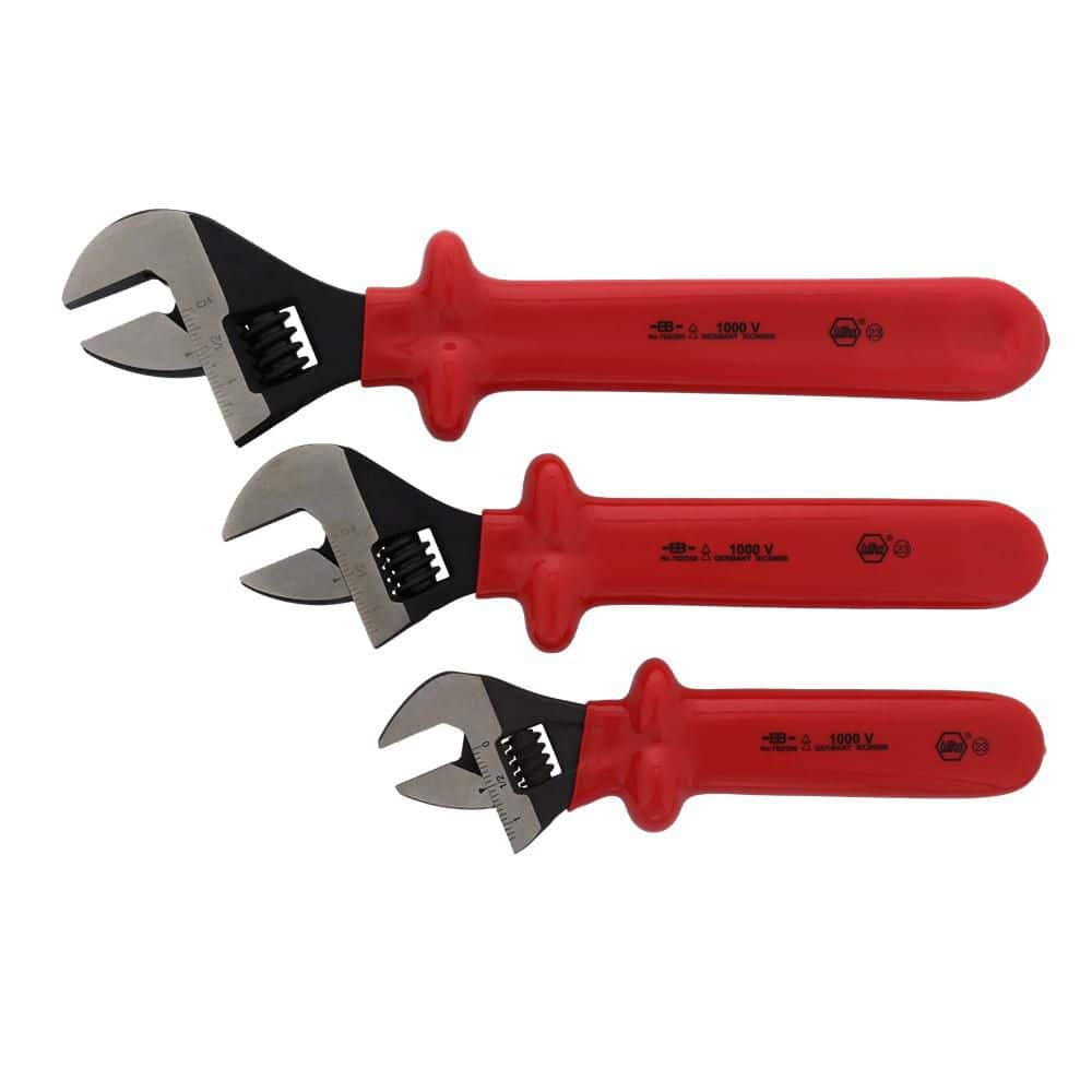 Wiha 1000-Volt Insulated Adjustable Wrench Set (3-Piece) 76290 - The ...