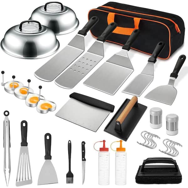 35-Piece Griddle Kit, Enlarged Spatulas, Basting Cover, Scraper, BBQ ...