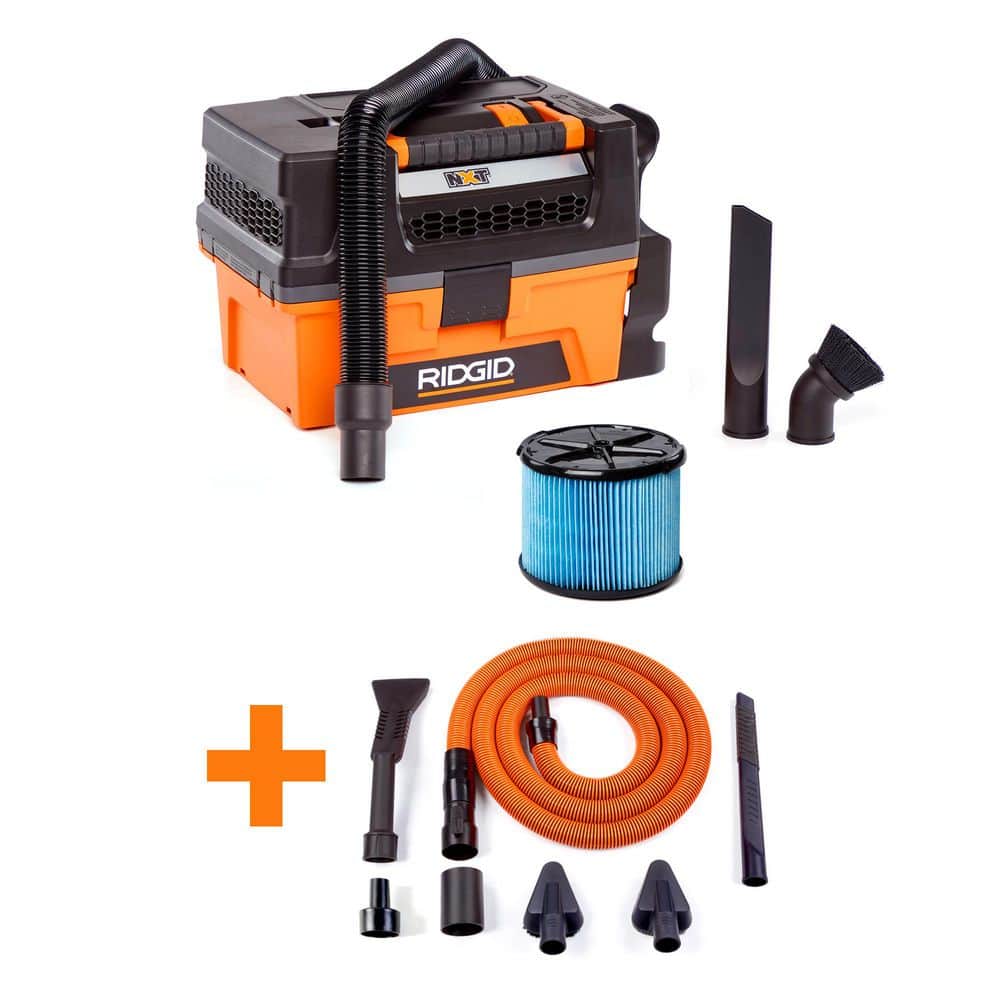 RIDGID 3 Gal. 5.0 Peak HP NXT Shop Vacuum Wet Dry Vac with Fine Dust ...