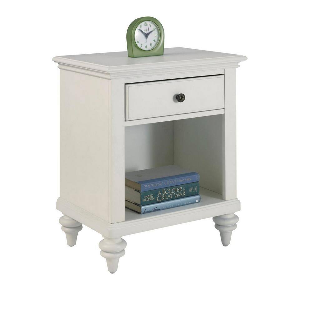 HOMESTYLES Bermuda Off-White 1-Drawer Nightstand 5543-42 - The Home Depot