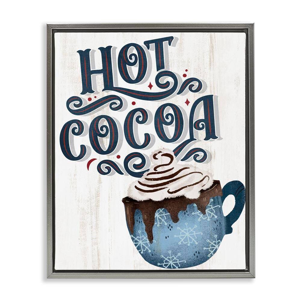 Stupell Industries Warm Rustic Hot Cocoa by Kim Allen Gray Floater ...