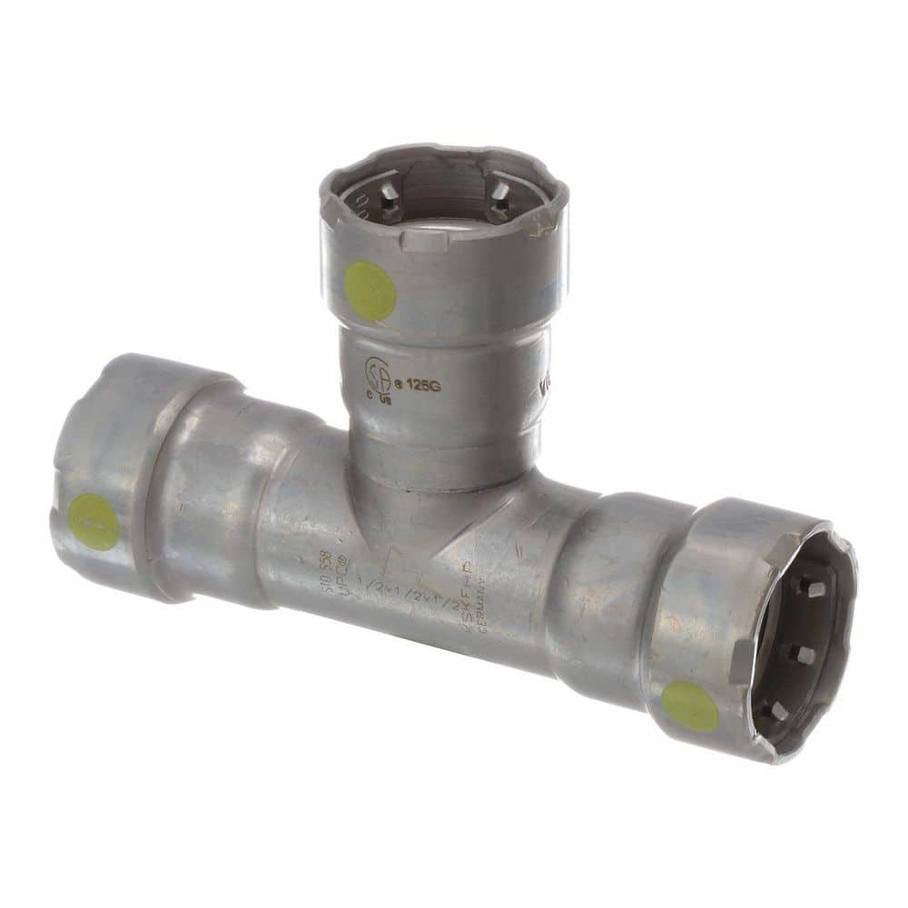 Viega MegaPressG 1/2 in. Press Carbon Steel Tee (Gas Only) 26375 - The ...