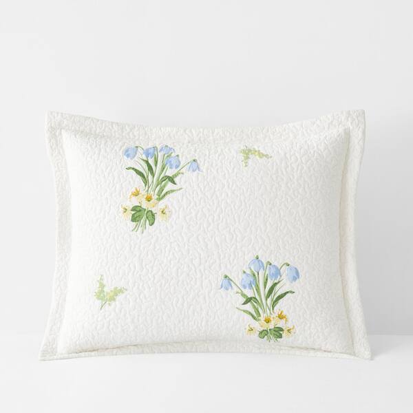 The Company Store Cecelia Floral White Multi Cotton King Sham 51051F-K ...