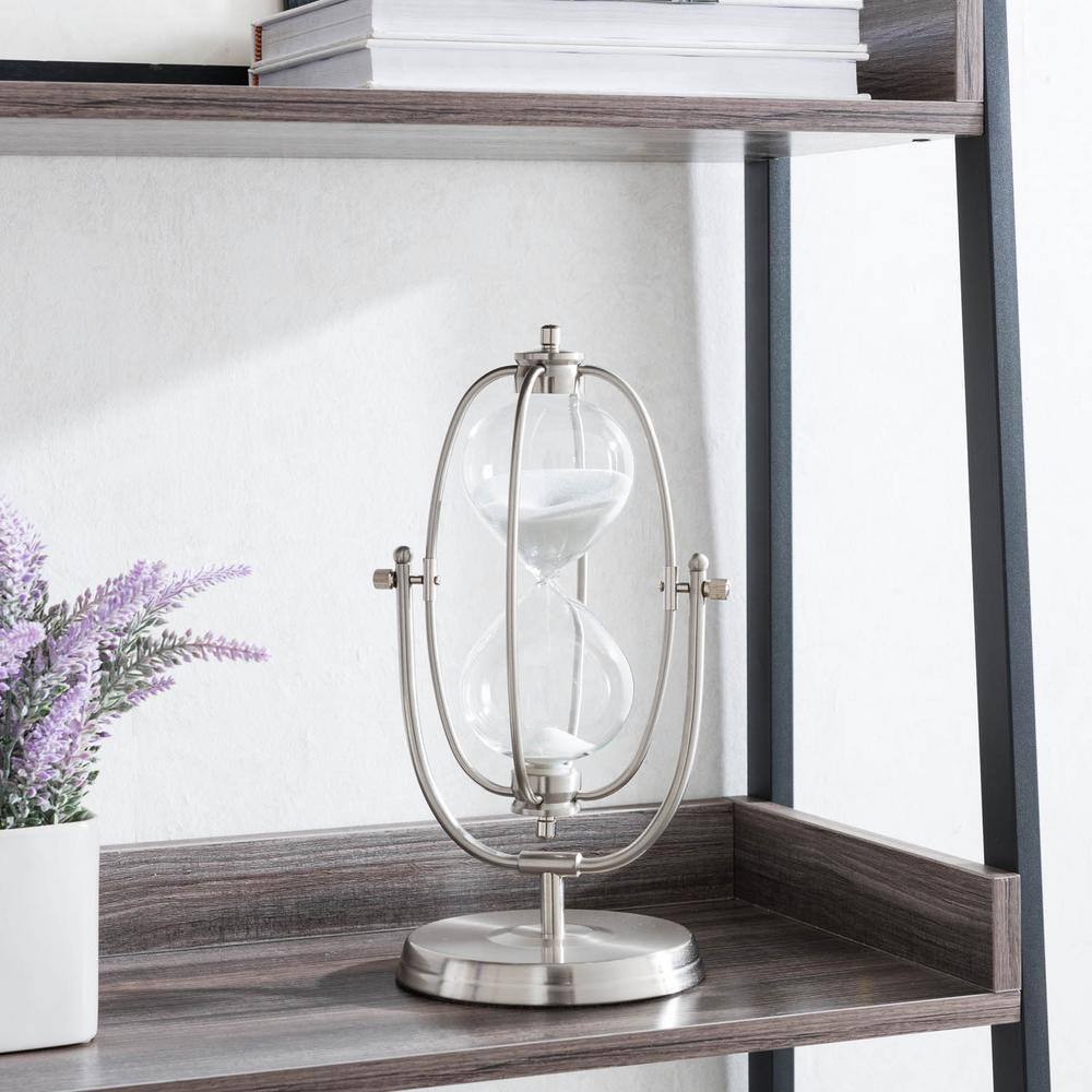 HEMSLY INC Silver Oval Decorative Sand Timer 11098 - The Home Depot