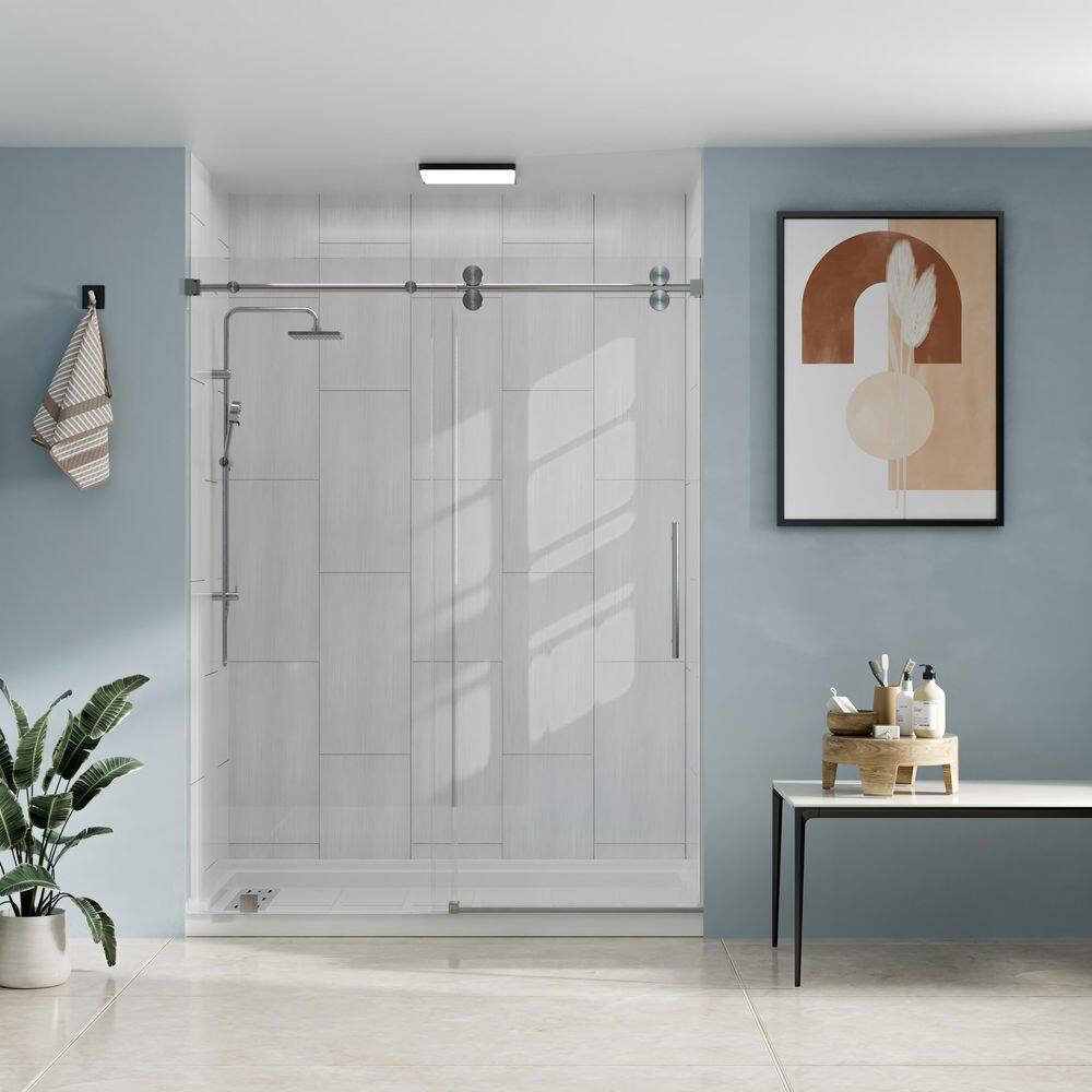 AZUPIN 32 in. L x 60 in. W x 96 in. H Alcove Shower Stall/Kit Sliding ...