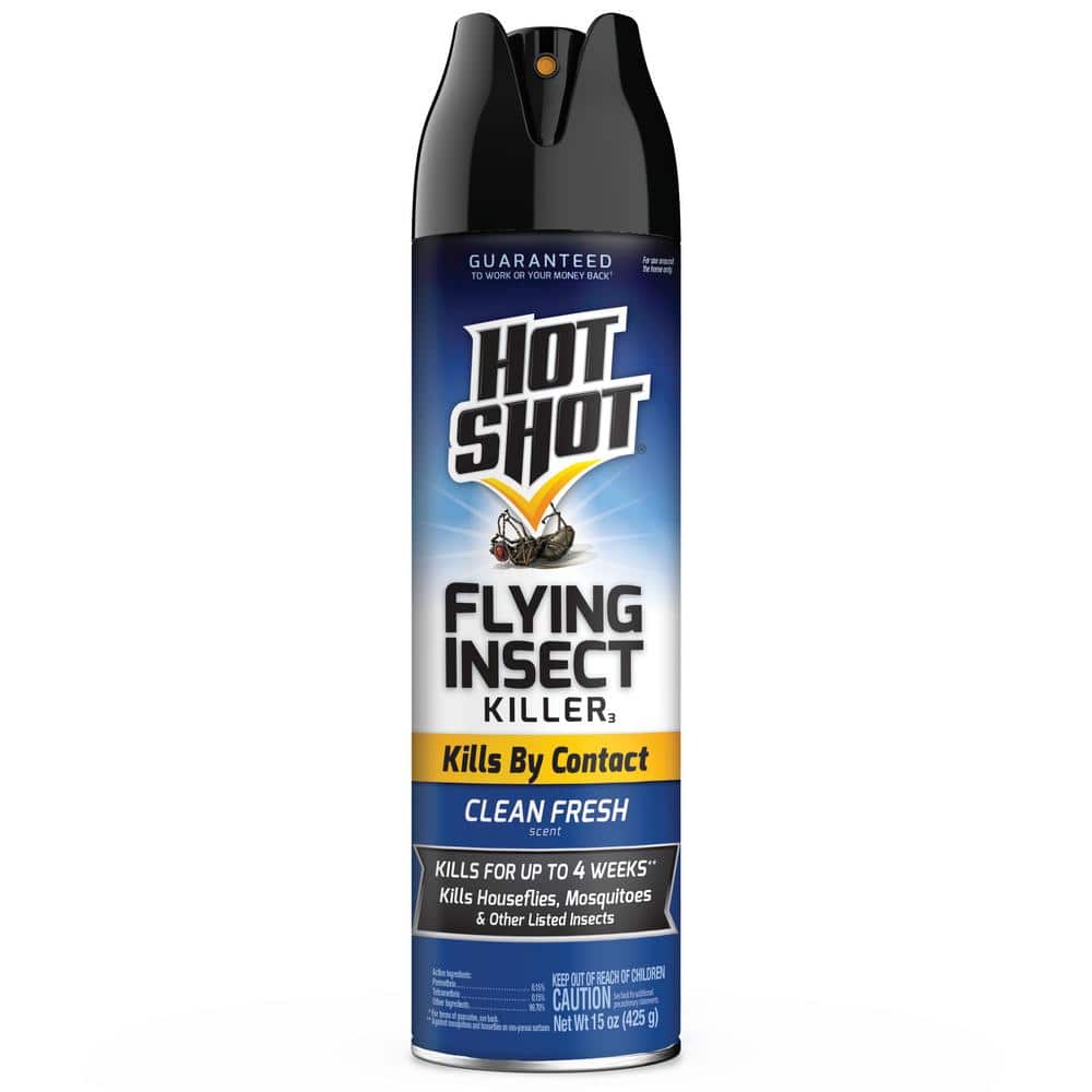 Hot Shot 15 oz. Flying Insect Killer Aerosol Spray Clean Fresh Scent HG ...